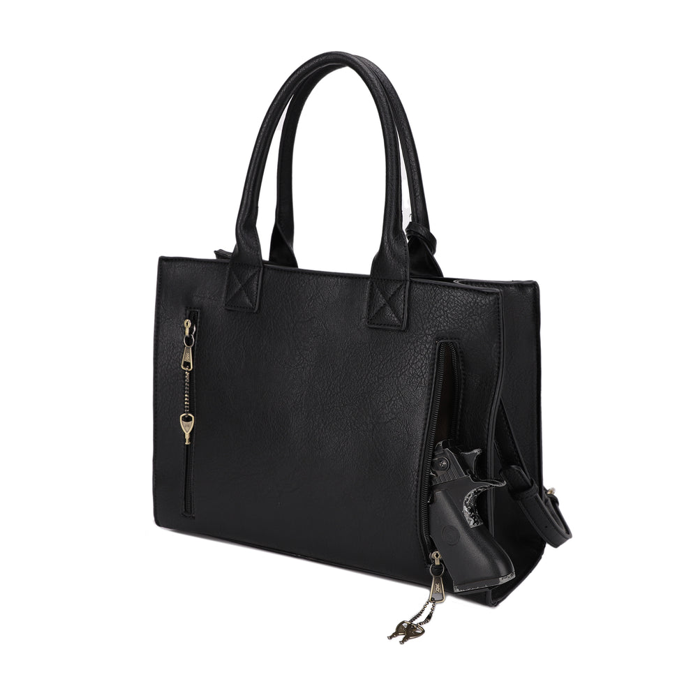 Kate Concealed Carry Lock and Key Satchel Set – JessieJames Handbags
